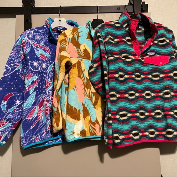 Patagonia | Jackets & Coats | 3 Patagonia Synchilla Patterned Snap T ...